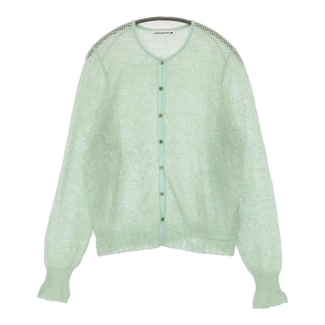 mina perhonen tulip 定価66000円 acs8900 mint 40 クルーネック カーディガン 24SS ライトグリーン レディース ミナペルホネン【中古】5-0614M♪