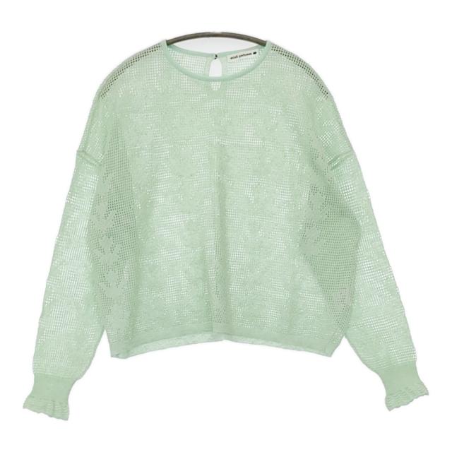 mina perhonen tulip 定価57200円 acs8901 mint サイズ40 クルーネック ニット 24SS ライトグリーン レディース ミナペルホネン【中古】5-0614M♪