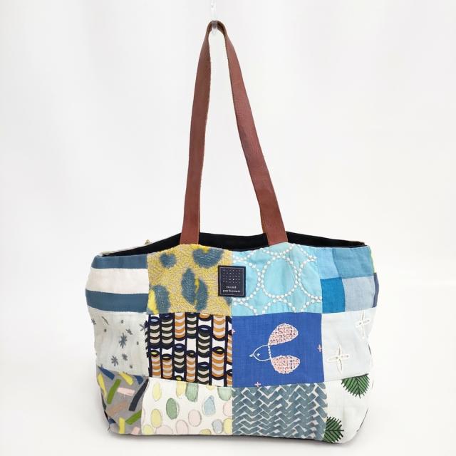 mina perhonen piece bag ピースバッグ パッチワーク トートバッグ 多色 レディース ミナペルホネン【中古】5-1120G◎
