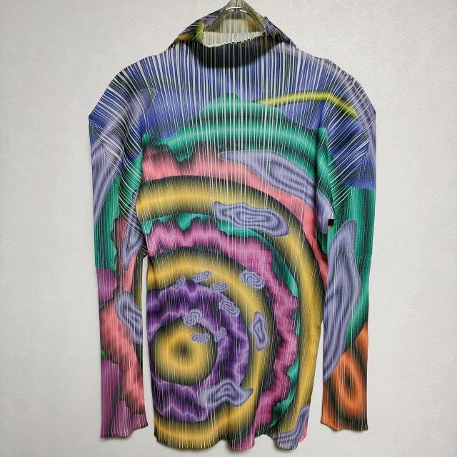 PLEATS PLEASE ISSEY MIYAKE 90S 横尾忠則 転写プリント 総柄 ボトルネック カットソー  カットソー マルチ レディース プリーツプリーズ【中古】4-0110M∞