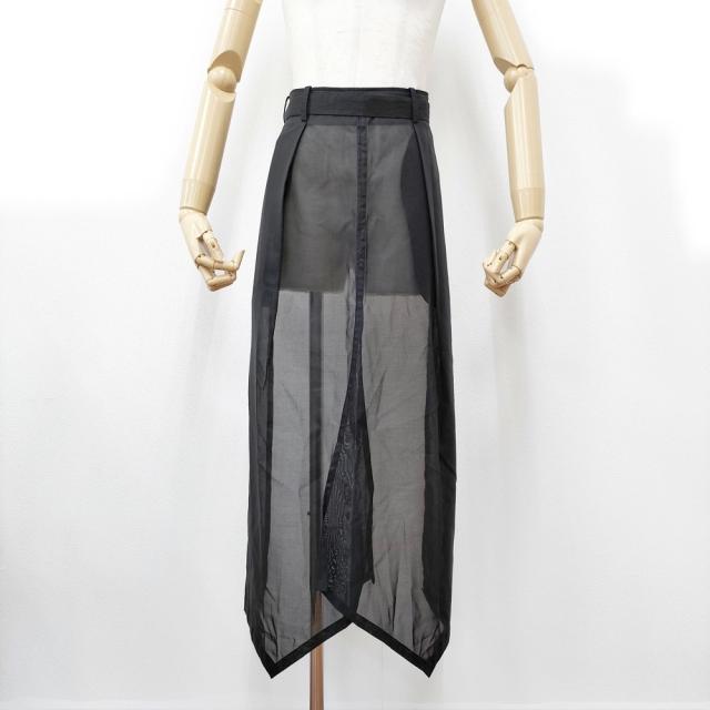 LENSE レンズ エプロンスカートパンツ サイズ1 エプロン ブラック レディース【中古】5-0731G♪