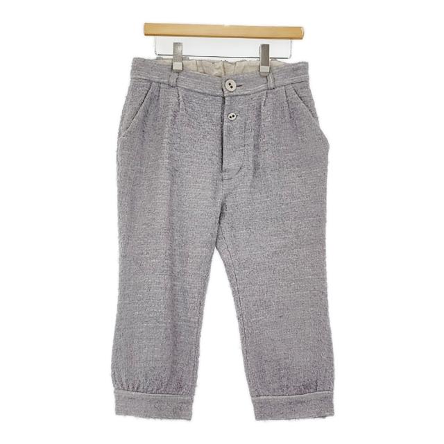 gasa ウール レーヨン ツイード 定価44100円 13111-13313 クロップドパンツ パープル レディース ガサ【中古】5-0930T♪
