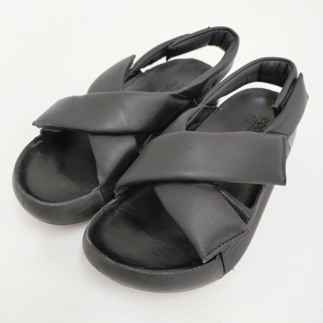 ecco cozmo pf クロスベルト 23.5cm 定価27500円 20665301001 サンダル 24SS ブラック レディース エコー【中古】5-0930S♪
