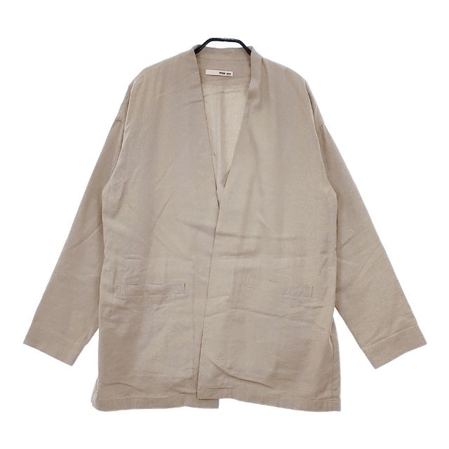 evam eva E221T058 シルクリネン ノーカラージャケット ベージュ レディース エヴァムエヴァ【中古】5-0317M∞