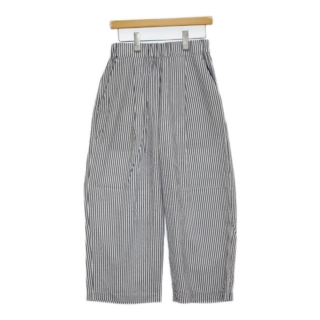 veritecoeur タックパンツ 定30800円 SOMELOS社 VC-2465B ストライプイージー 23SS ホワイト ネイビー レディース ヴェリテクール【中古】5-0905M♪