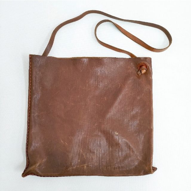 HENRY CUIR CANE刺繍 レザー ショルダーバッグ レディース アンリークイール【中古】5-0327G∞