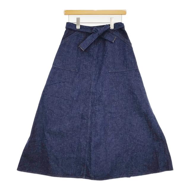 or Slow ラップスカート 巻きスカート マキシ 定価20790円 デニム ロングスカート ネイビー レディース オアスロウ【中古】5-1018G♪