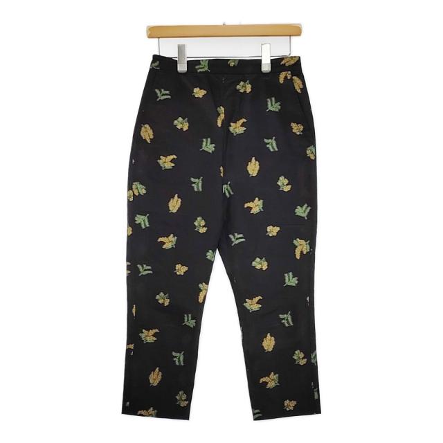 R&D.M.Co- MIMOZA ミモザ サイズXS ラミーシルク混 イージー パンツ ブラック イエロー レディース オールドマンズテーラー【中古】5-1018M♪