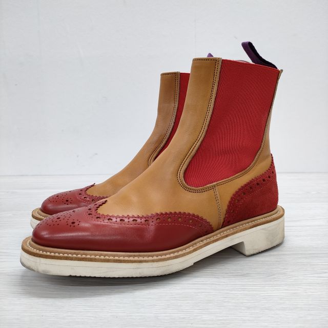 Tricker’s サイドゴアブーツ マルチトーン レザー サイズ4.5 フィッティング4 シューズ  ブラウン レッド レディース トリッカーズ【中古】3-0215M☆