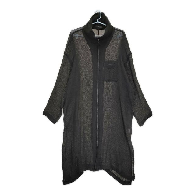 Y’s LENO CLOTH STAND COLLAR DRESS 定価94600円 YH-D27-329 サイズ1 ワンピース ブラック レディース ワイズ/Yohji【中古】5-0328M♪