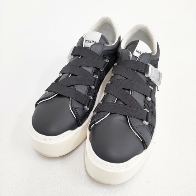 RUCOLINE ルコライン ベルトデザイン サイズ36 スニーカー ブラック レディース【中古】5-0901G◎