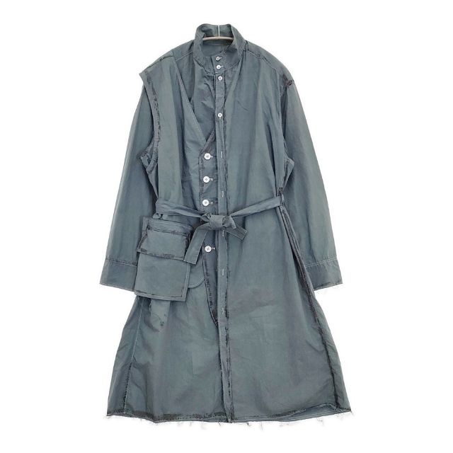 KHOKI コッキ Electic Shirt Vest 定価74800円 シャツベスト ロングシャツ コート ブルーグレー メンズ【中古】5-1204M∞
