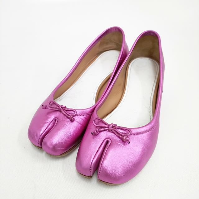 MAISON MARGIELA タビ バレリーナ 革靴 足袋 バレエシューズ サイズ36 パンプス ピンク レディース メゾンマルジェラ【中古】5-1021G◎