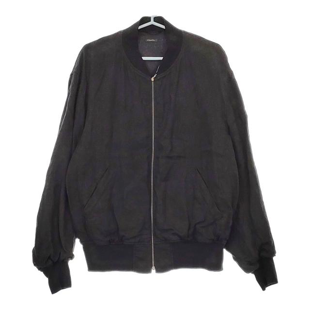 COMOLI リネンWクロスジップブルゾン 定価90200円 Z01-01019 サイズ3 ブルゾン 24SS ブラック メンズ コモリ【中古】5-0429M♪