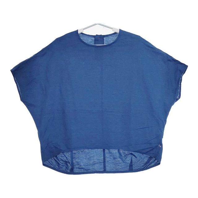HUIS コットンリネンコクーンプルオーバー ブラウス シャツ ブルー レディース ハウス【中古】5-0720S∞