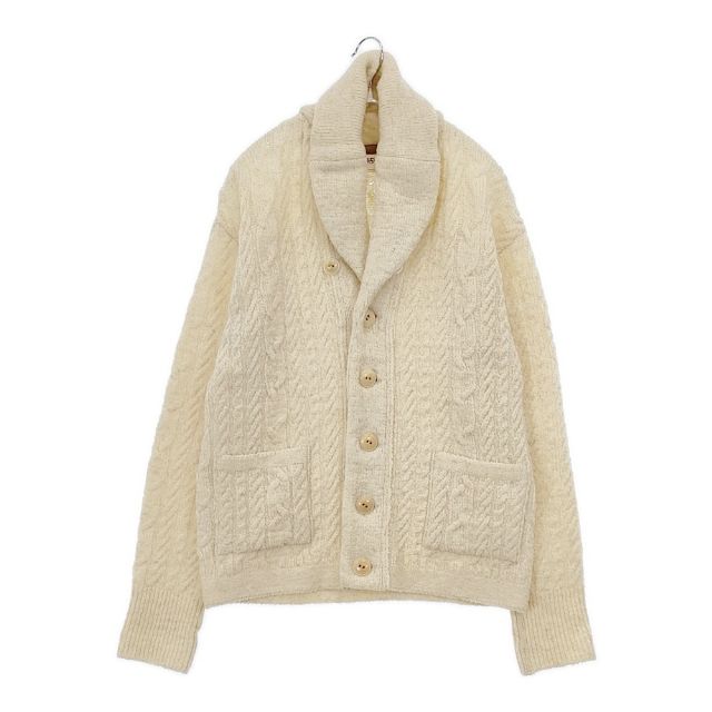45R/45rpm サフォークストレッチの908ケーブルショールカラー 定価68200円 ウールニット ジャケット アイボリー レディース フォーティーファイブアールピーエム【中古】5-1026T∞
