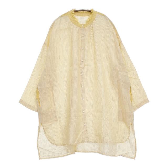 nest Robe デッドストックリネンコンビブラウス 定価26400円 チュニック 24AW イエロー ホワイト レディース ネストローブ【中古】5-0902M♪