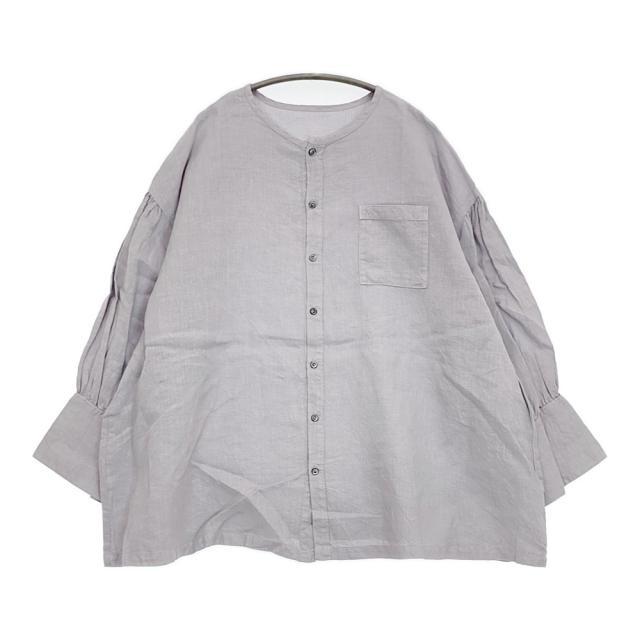 nest Robe リネン天然染めラップカフスシャツ 定価27500円 01241-1484 ブラウス シャツ 24SS ラベンダー レディース ネストローブ【中古】5-0902M♪