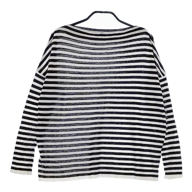 R&D.M.Co- ボートネック コットンボーダーニット ニットソー ニット ネイビー ホワイト レディース オールドマンズテーラー【中古】5-0410M∞