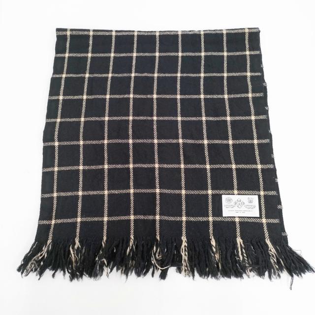 R&D.M.Co- チェック ストール マフラー ブラック レディース オールドマンズテーラー【中古】5-0925T◎