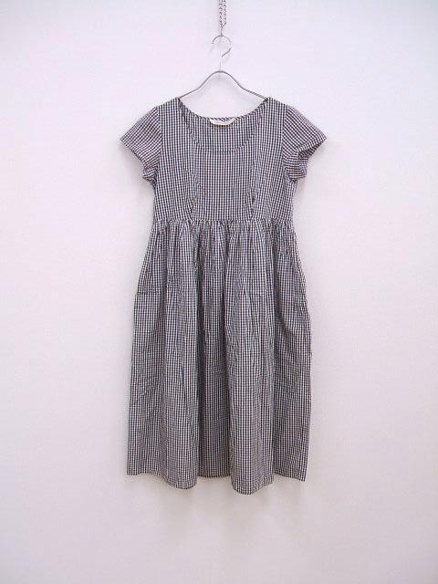 Omas Hande ギンガムチェック ワンピース ネイビー ブラウン レディース オーマスヘンデ【中古】2-0719S♪