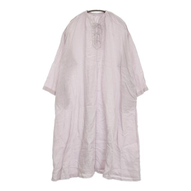 nest Robe リネン天然染め近江晒しレースアップワンピース 01251-1076 ワンピース 25SS ピンク レディース ネストローブ【中古】5-1011M♪