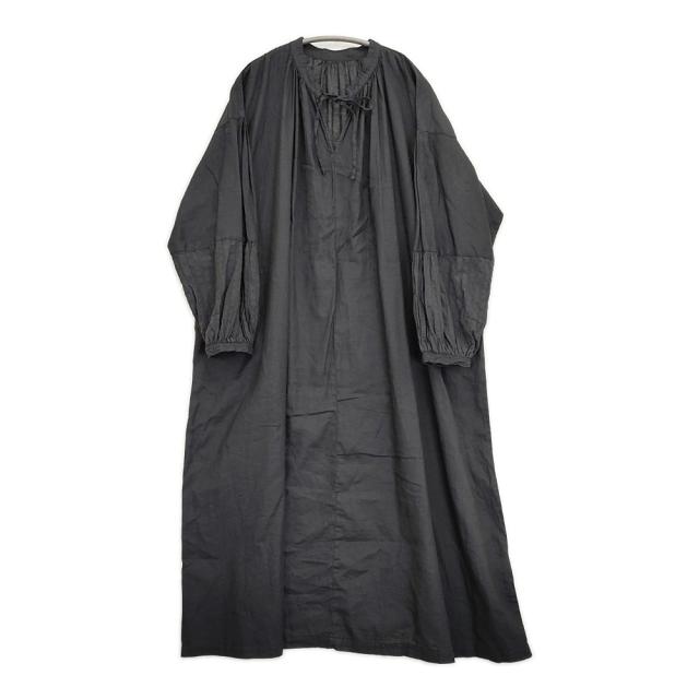 nest Robe [UpcycleLino] 切替えスリーブワンピース 定価37400円 01253-1140 ワンピース 25AW ブラック レディース ネストローブ【中古】5-1128M♪