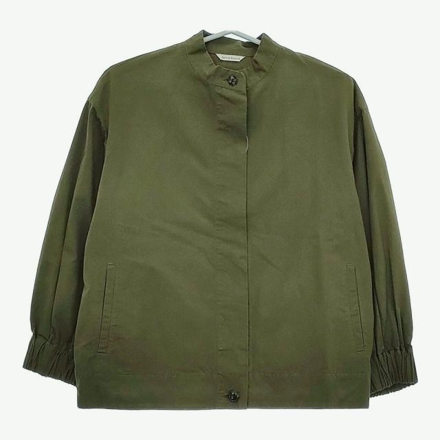 ARTS&SCIENCE 0221-L2122-2034 サイズ1 コットン シルク バンドカラー ジャケット カーキ レディース アーツ&サイエンス【中古】5-0323M♪