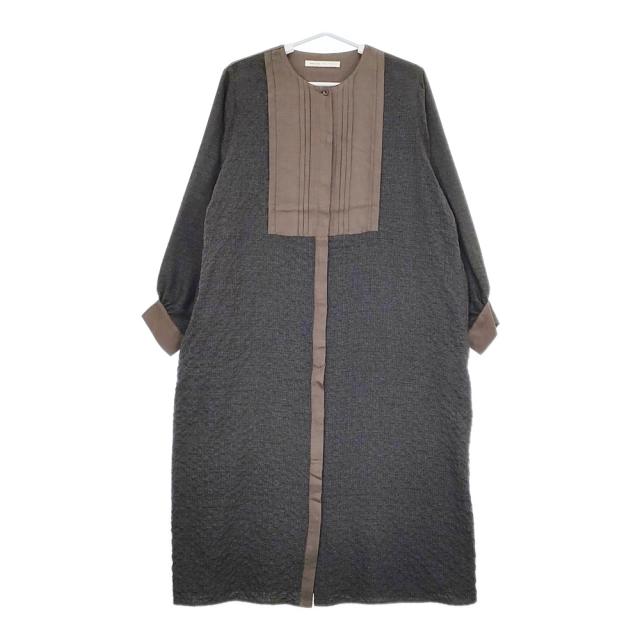 Conges payes ピンタック 千鳥格子 B0134RFA058 ワンピース チャコールグレー ブラウン レディース コンジェ ペイエ【中古】5-0323M♪