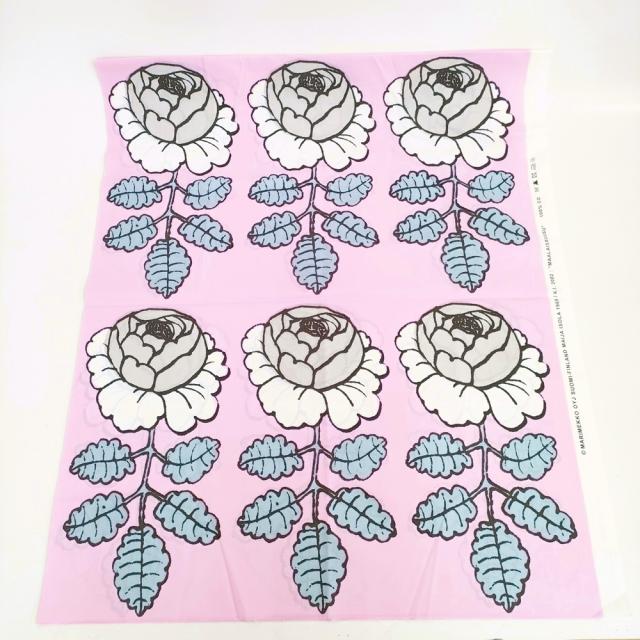 marimekko 未使用 MAALAISRUUSU 170cm×138cm ファブリック 生地 ピンク ホワイト レディース マリメッコ【中古】5-0723G◎