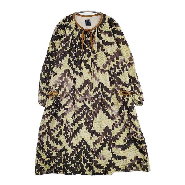 mina perhonen fir tree na3585 コットン 36 ワンピース イエロー グリーン ブラウン レディース ミナペルホネン【中古】5-1124M∞