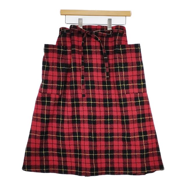 R&D.M.Co- 未使用品 ウールタータンチェックストリングスカート 定価53900円 スカート レッド レディース オールドマンズテーラー【中古】5-1127T∞