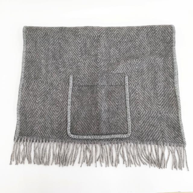 LAPUAN KANKURIT ポケットショール MARIA ブランケット ショール チャコールグレー レディース ラプアン カンクリ【中古】5-1127T◎