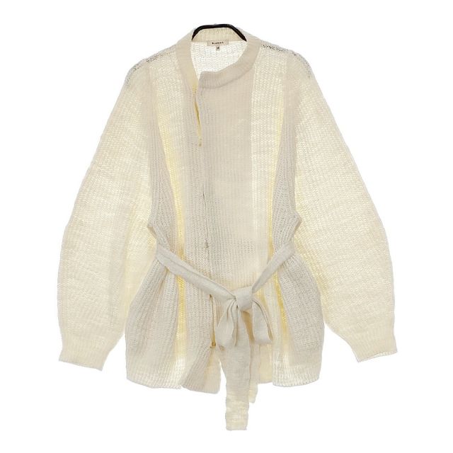 BLAMINK リネンシルクベルテッドニット カーディガン アイボリー レディース ブラミンク【中古】5-0601M∞