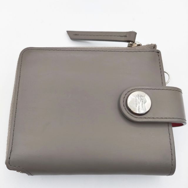 GARNI Rubber Zip Fold Wallet 定価47300円 ラバーウォレット L字 二つ折り財布 グレー メンズ ガルニ【中古】5-1130G∞