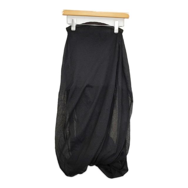 mame Sheer Draping Knitted Skirt サイズ1 定価60500円 ニット ロングスカート 25SS ブラック レディース マメクロゴウチ【中古】5-1014G♪