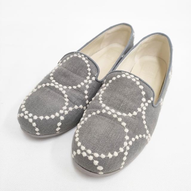 mina perhonen tambourine 23.5cm スリッポン グレー レディース ミナペルホネン【中古】5-0615M◎