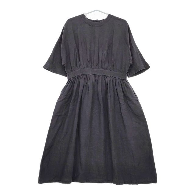 MAGALI リネン バックボタン ワンピース チャコールグレー レディース マガリ【中古】5-0616S∞
