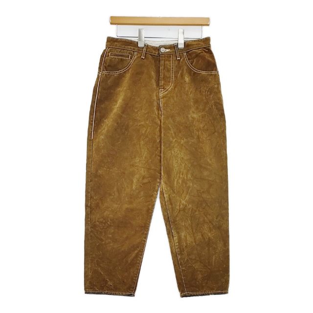 mina perhonen fete フロッキーデニム 定価52800円 dn4448 コットンリネン パンツ キャメル レディース ミナペルホネン【中古】5-0818T∞