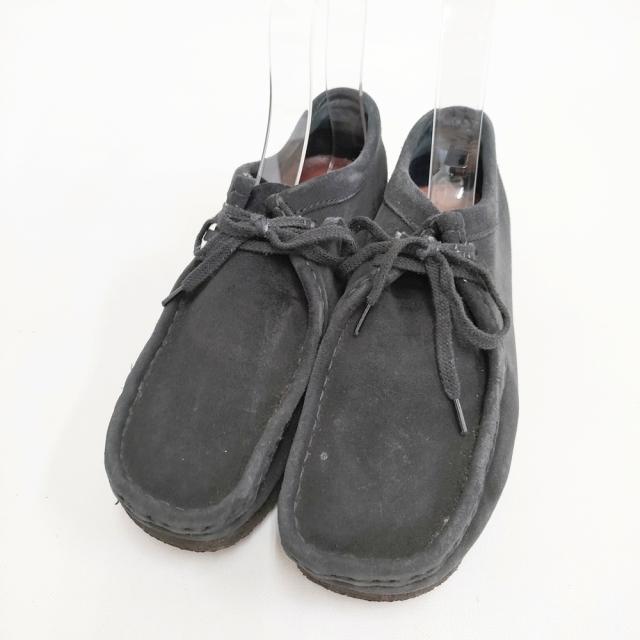 Clarks ワラビー スウェード サイズUK7 シューズ・靴 ブラック メンズ クラークス【中古】5-1009G◎