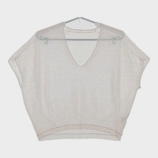 mina perhonen lilas プルオーバー リネン xs8275 ニット ライトピンク レディース ミナペルホネン【中古】5-0706S∞