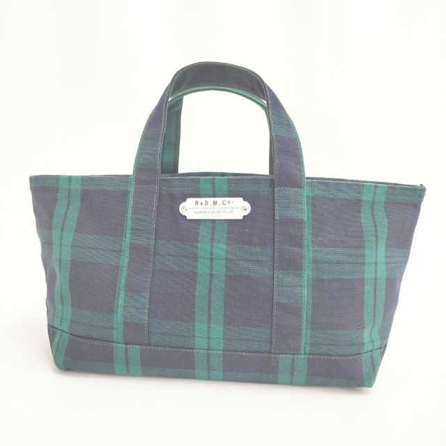 R&D.M.Co- TARTAN CHECK TOTE BAG S 定価18700円 ブラックウォッチ トートバッグ グリーン レディース オールドマンズテーラー【中古】5-0308G∞