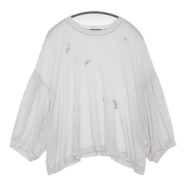 mina perhonen choucho za8608 サイズ40 カシミア混 定価25300円 カットソー ライトグレー レディース ミナペルホネン【中古】5-0622S♪