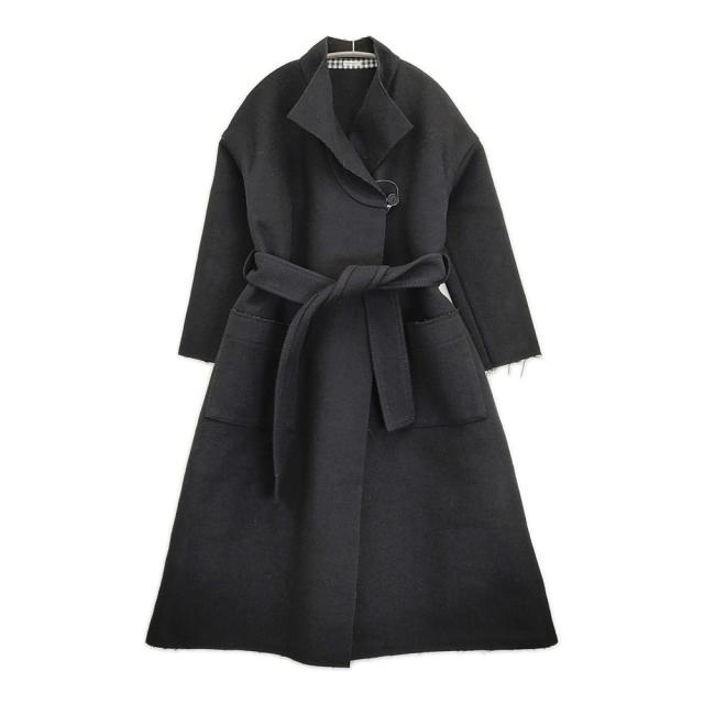 homspun 172-0091 サイズM ウール コート ブラック レディース ホームスパン【中古】5-1115A♪