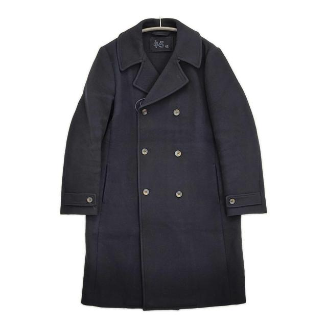 45R/45rpm 三重織フラノコート サイズ2 定価88000円 ウールカシミヤ混 ピーコート ネイビー レディース フォーティーファイブアールピーエム【中古】5-1123A♪