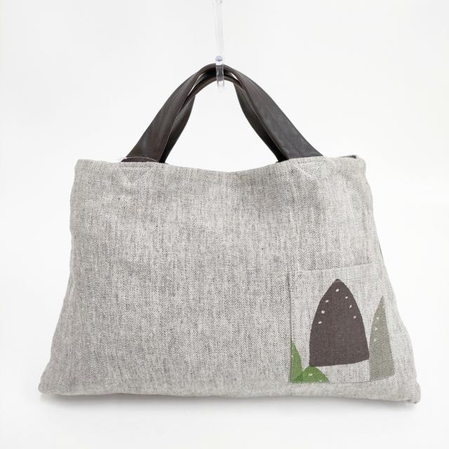 atelier か猫 アトリエか猫 金子千晶 作家物 トートバッグ グレー レディース【中古】5-1001T◎