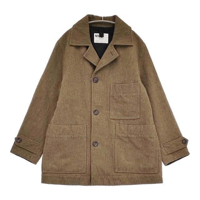 MHL. TEXTURED WOOL サイズ1 595-1210550 ウールリネン ショート丈 コート 21AW カーキ レディース エムエイチエル【中古】5-1123T♪