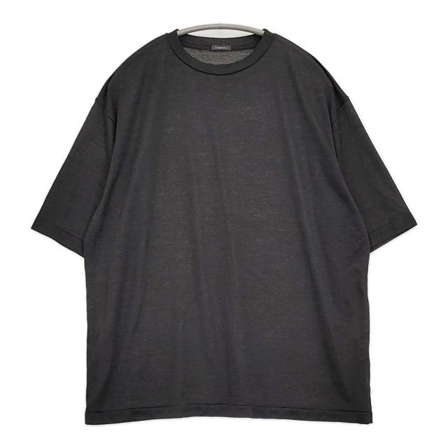 COMOLI ウールメッシュ半袖Tシャツ サイズ3 定価41800円 B01-05032 半袖Ｔシャツ カットソー 25SS ブラック メンズ コモリ【中古】5-0926S♪