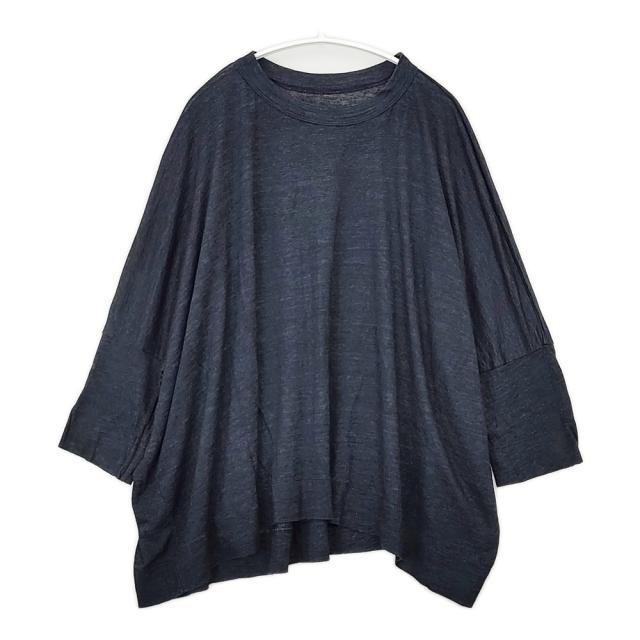 45R/45rpm 5057317 リネン天竺のビッグTシャツ（インディゴ）定価33000円 ネイビー フォーティーファイブアールピーエム【中古】5-0812M△