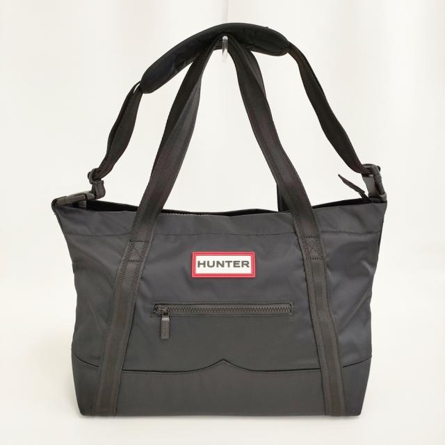 HUNTER ORIGINAL NYLON TOTE MIDI 定価17600円 UBS1201KBM 2way トートバッグ 25SS ブラック レディース ハンター【中古】5-0926G♪